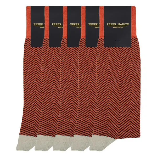 PEPER HAROW - MADE IN ENGLAND Grooms’s Socks Bundle Lux Taylor - Orange