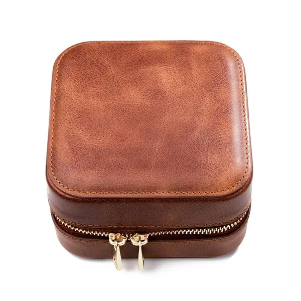 ROARCRAFT Leather Travel Jewelry Case Tobacco - Brown