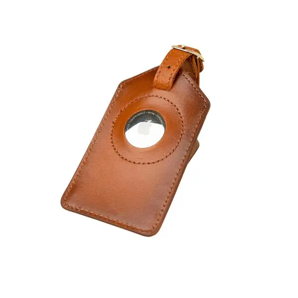 LEATHERE Premium Leather Airtag Luggage Tag Rich Clovis - Brown