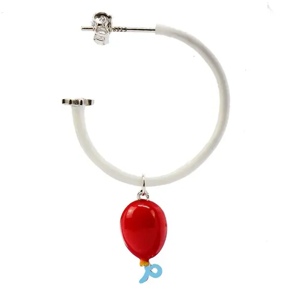 PINNOLE White / Red Sweet Fly Earring Mix Single - White/red