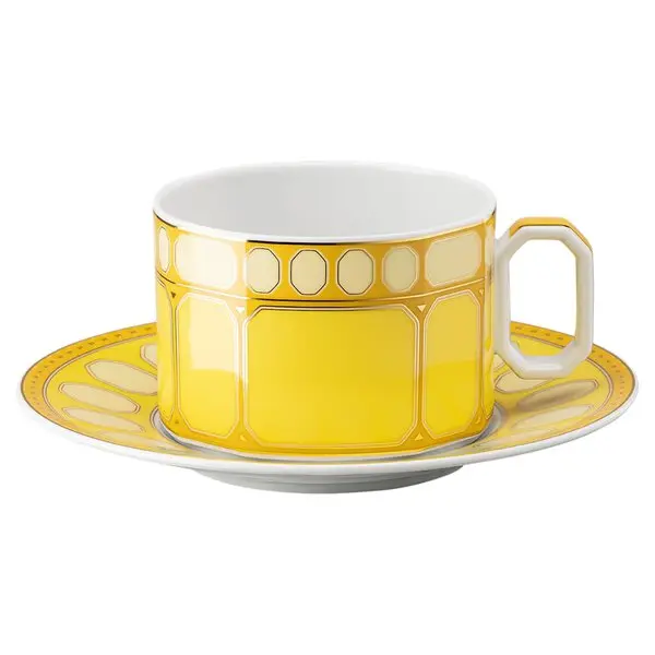 SWAROVSKI Signum Teacup With Saucer - Yellow