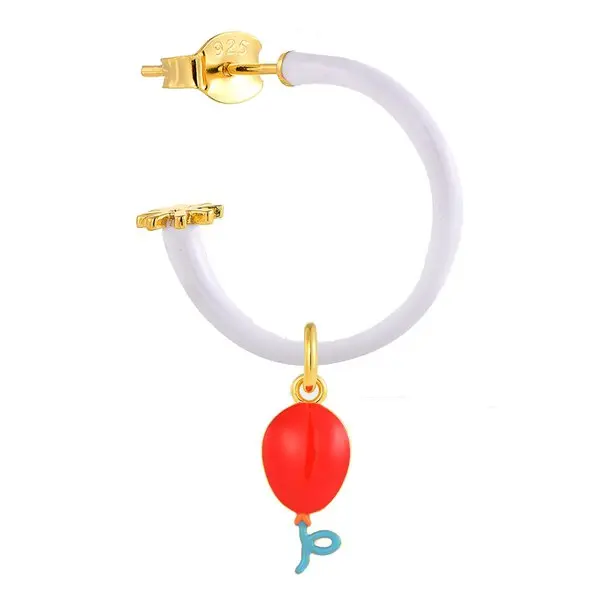 PINNOLE White / Red Gold Sweet Fly Earring Mix Single - White/red