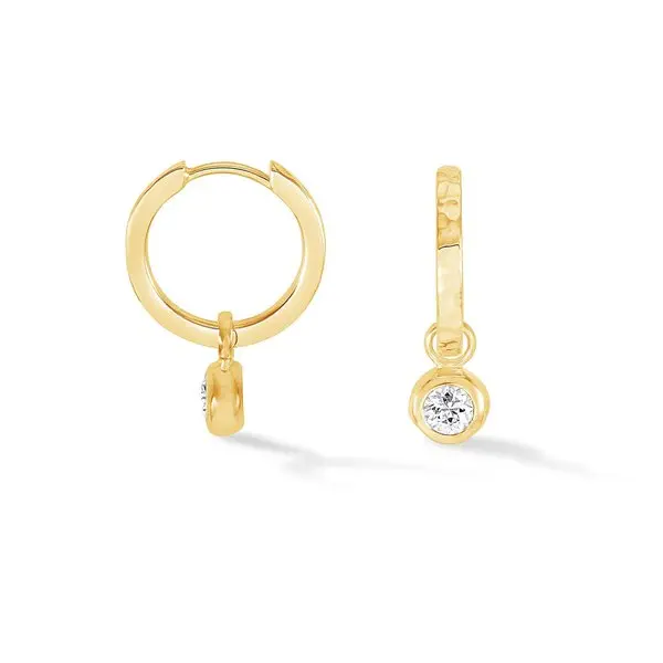 DOWER & HALL White Sapphire Hammered Huggie Hoops - Gold