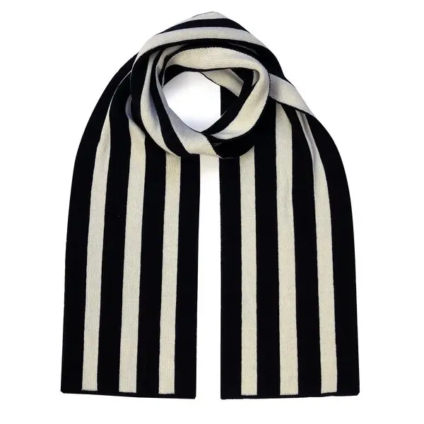 INGMARSON Stripes Wool & Cashmere Scarf - Black