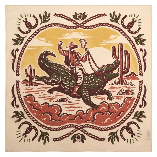SQUAÏR Western Fangs Chili Cotton Bandana - Red