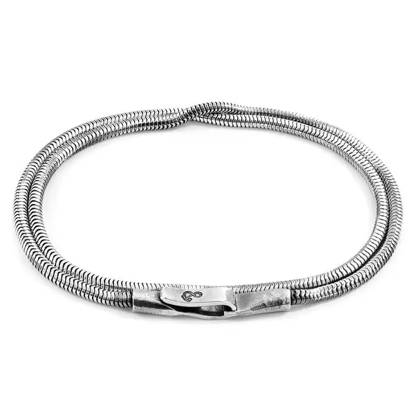 ANCHOR & CREW Gallant Double Sail Chain Bracelet - Silver