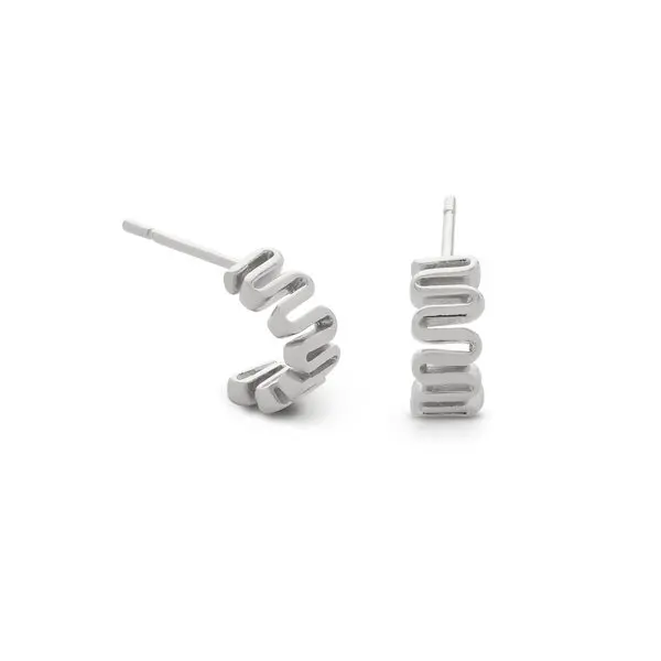 NELLOU JEWELLERY Wiggle Hoop Earrings Sterling - Silver