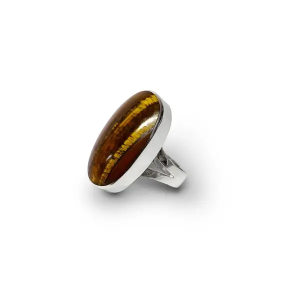 FV JEWELLERY La Stèle Oval Tiger's Eye Ring
