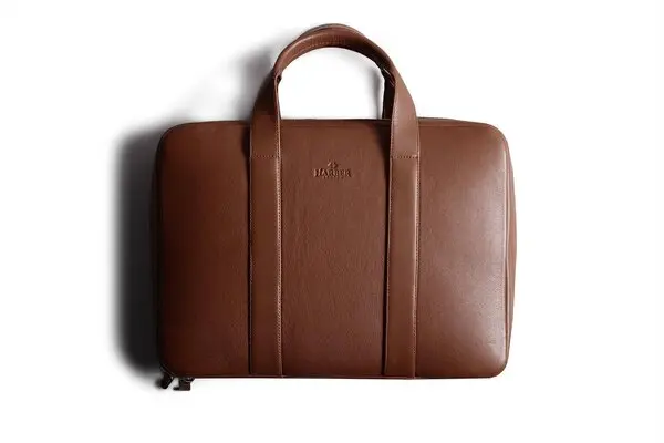 HARBER LONDON Premium Full-grain Leather Laptop Briefcase