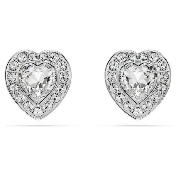 SWAROVSKI Heart Stud Earrings With Crystal Pearls - White