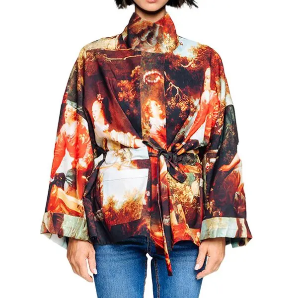 MAXJENNY Square Boxy Jacket Garden Royal - Brown