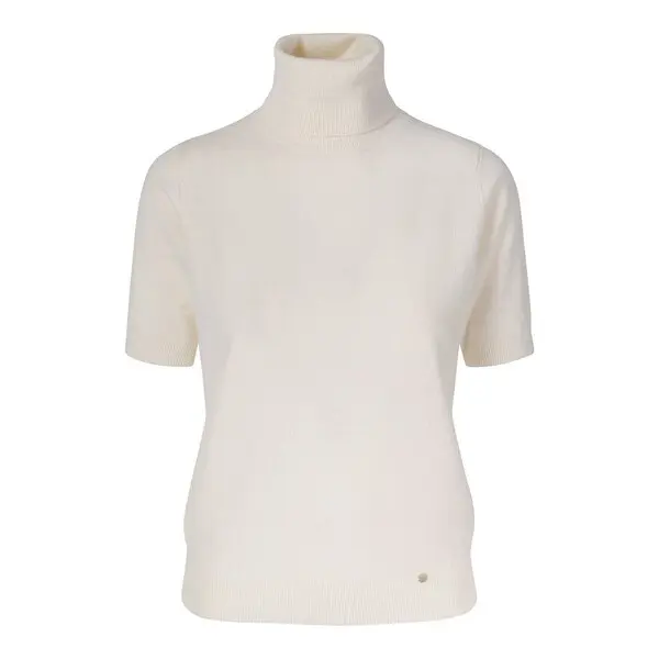 TIRILLM Alexa" Short Sleeve Turtle Pullover - White