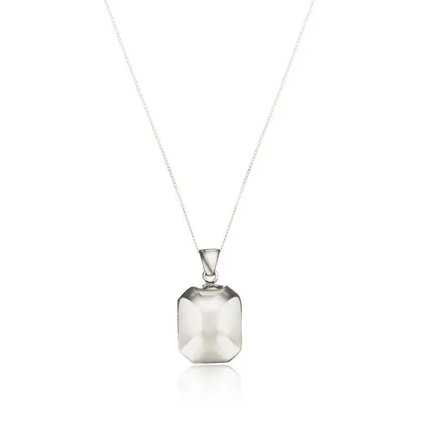 LILY & ROO Solid Rounded Ball Locket Necklace - Silver