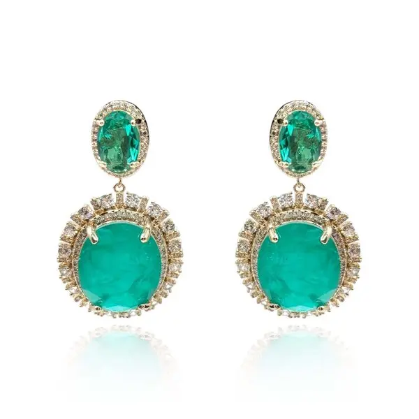 MICHAEL NASH JEWELRY Gemma Flawed Emerald Clip Drop Earrings - Green