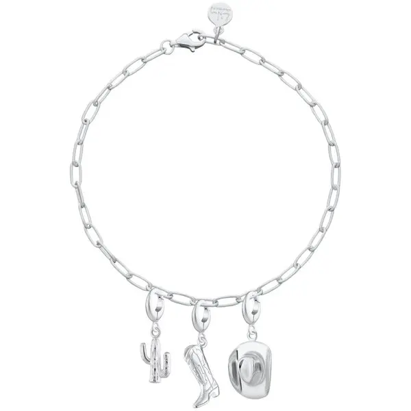 LILY CHARMED Sterling Cowboy Oval Link Charm Bracelet - Silver