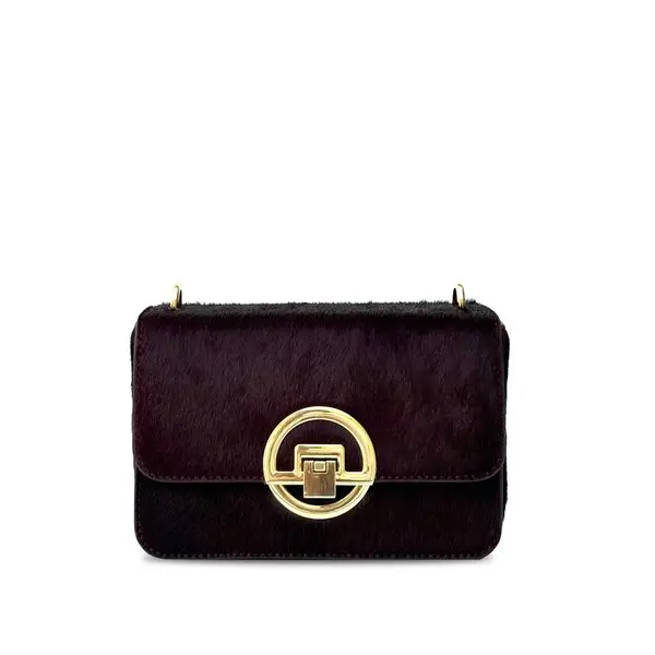 APATCHY LONDON The Tilly Burgundy Hair-on Leather Bag - Red