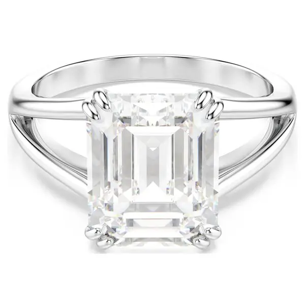 SWAROVSKI Stilla Two-piece Ring Set With Princess-cut And Pavé Embellishments - White