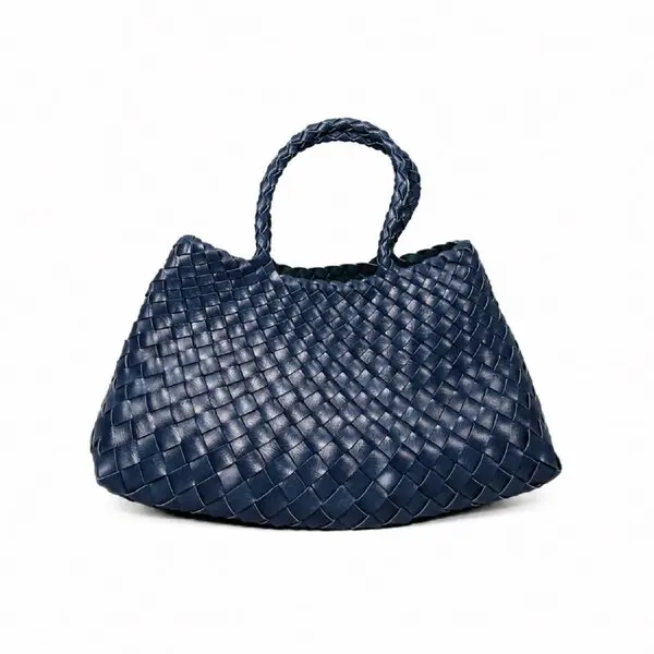 RIMINI Elisabetta Woven Vegan Leather Tote - Brown