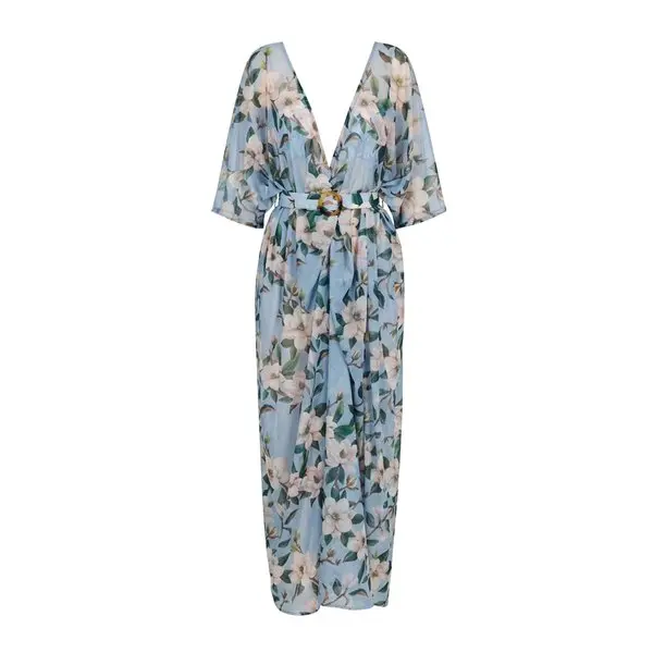 NUR KARAATA Tropic Twist Beachdress - Blue