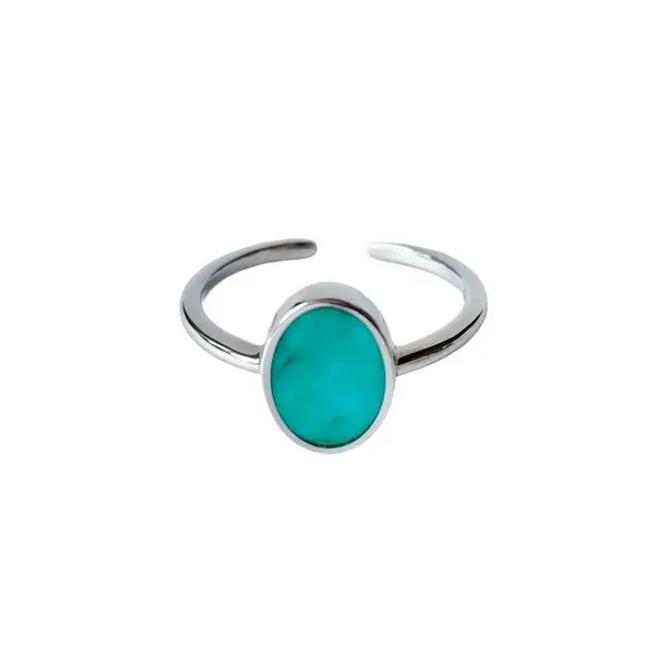 FIHR COLLECTION Silver / Blue Sterling Silver Turquoise Ring