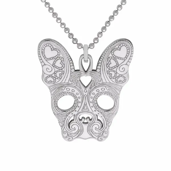 CARTERGORE Medium French Bulldog Pendant Necklace - Silver