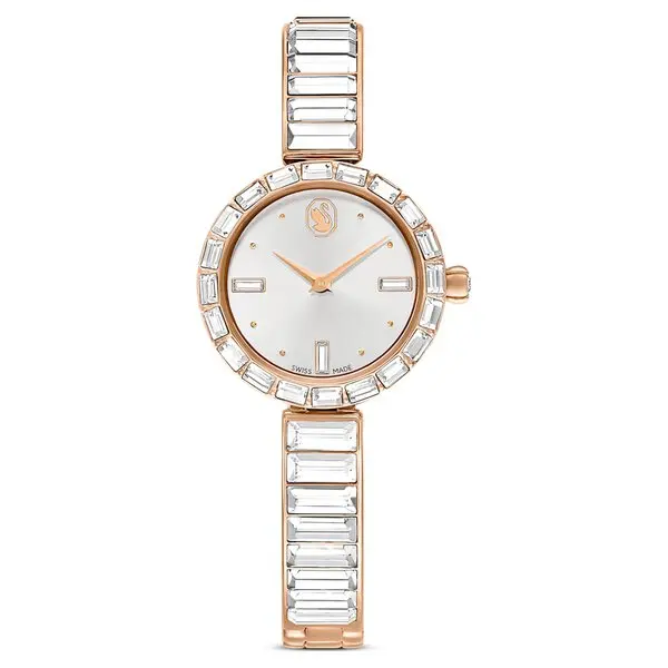 SWAROVSKI Matrix Bangle Watch With Baguette-cut Crystals - White