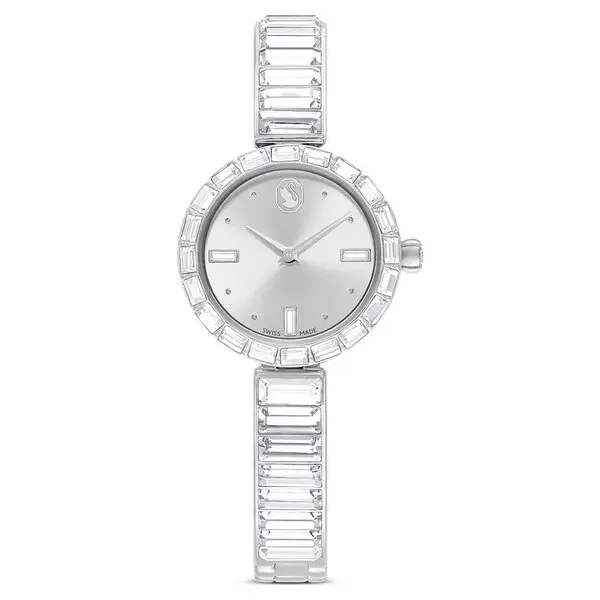 SWAROVSKI Matrix Bangle Watch With Baguette-cut Crystals - White
