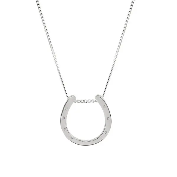 KATIE MULLALLY Horseshoe Pendant & Chain - Silver