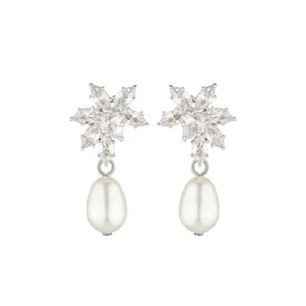 STEPHANIE BROWNE AUSTRALIA Aster Pearl Earrings - Silver