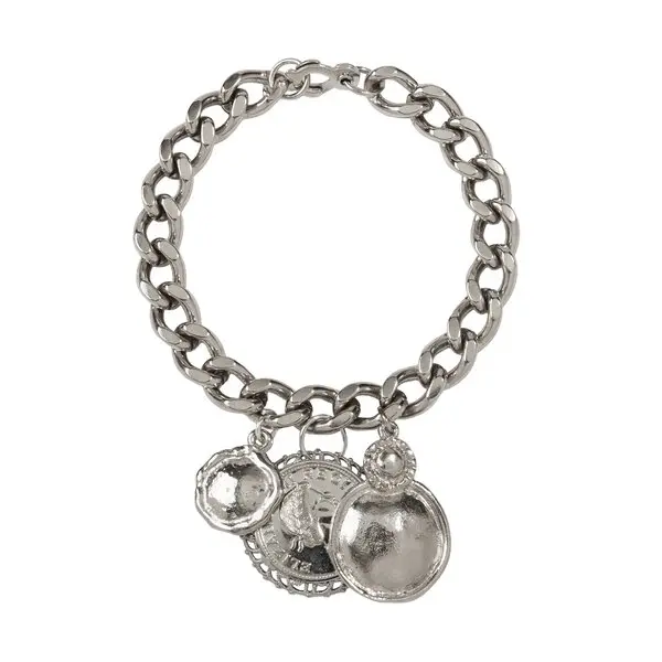 CARAMEL VINTAGE JEWELLERY Vintage Plated Penny Bracelet - Silver