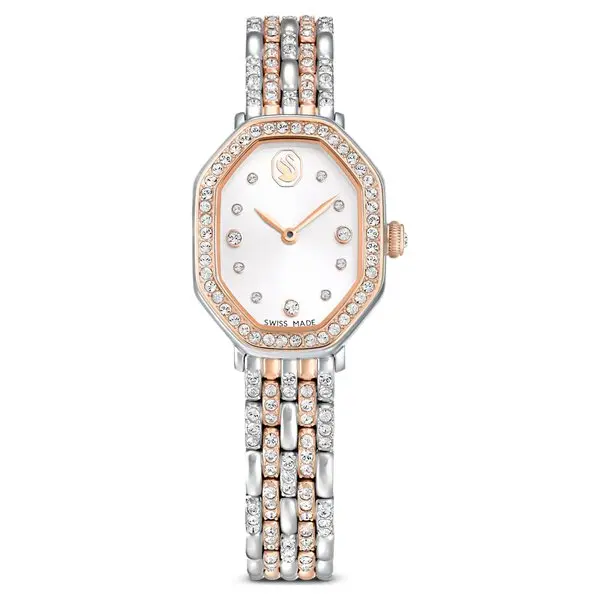 SWAROVSKI Dextera Octagon Watch With Crystal Embellishments - Silver Tone