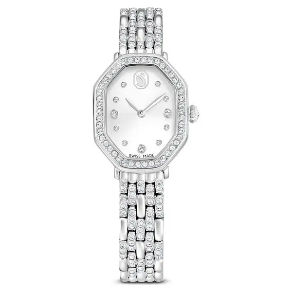 SWAROVSKI Dextera Octagon Watch With Crystal Embellishments - Silver Tone