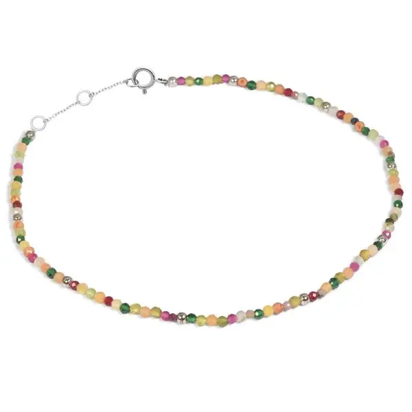 ZOHREH Multi Semi-precious Stone Beaded Bracelet Sterling - Silver