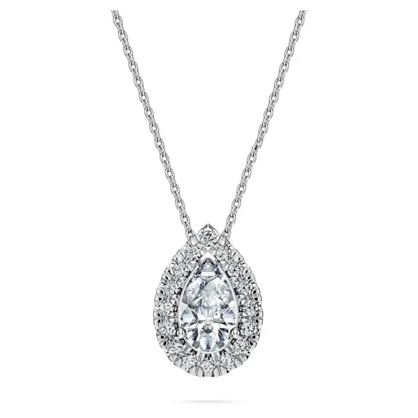 SWAROVSKI Eternity Halo Solitaire Pendant With Pear-cut Diamond - White