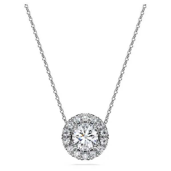 SWAROVSKI 18k Gold Pear Cut Diamond Halo Pendant Necklace - White