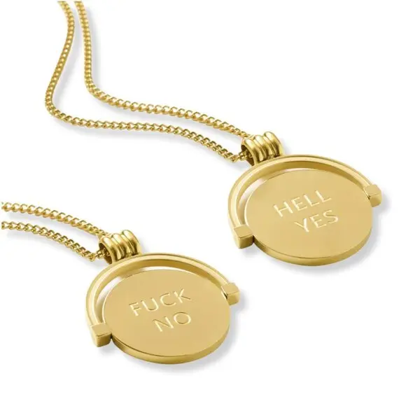 HOOPS + CHAINS LDN Destiny Hell Yes/fuck No Spinner Chain - Gold