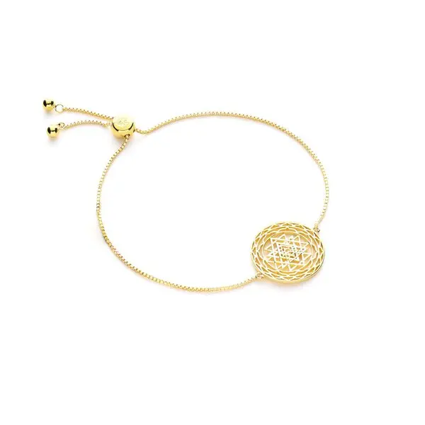 SEVEN SAINTS Sri Yantra Supreme Manifestor Bracelet, Over Sterling Silver - Gold