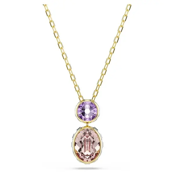 SWAROVSKI Chroma Pendant With Pear-cut Center Stone And Crystal Embellishments - Multicoloured