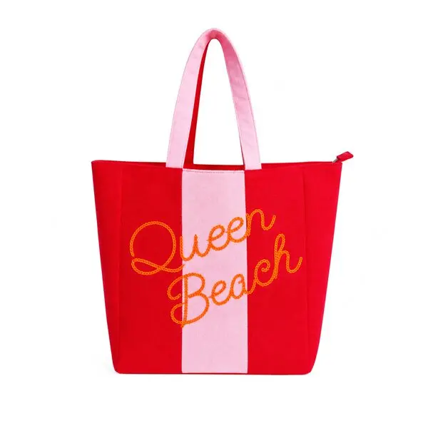 LILLY LOVES Pink / Orange Queen Beach Terry Beach Bag - Pink/orange