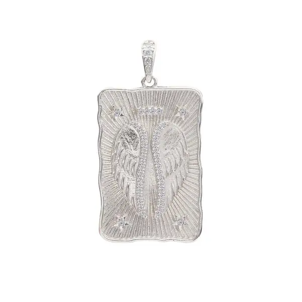 BLOOMTINE | EARTH ANGEL HQ Angel Wing 'protection' Talisman In Sterling Pendant Only - Silver
