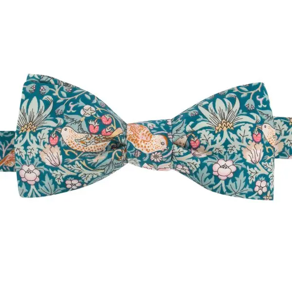 LE COLONEL Liberty Strawberry Thief Emerald Bow Tie - Green