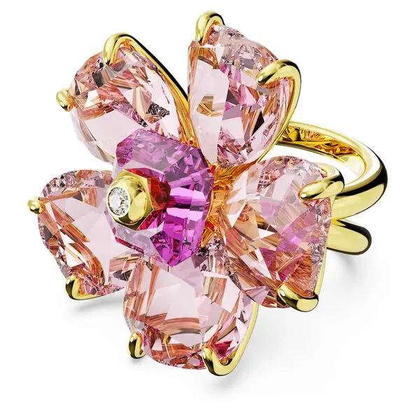 SWAROVSKI Idyllia Cocktail Ring With Crystals And Gold Finish - Pink