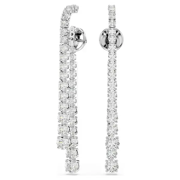 SWAROVSKI Matrix Drop Earrings With Emerald-cut Crystals - White