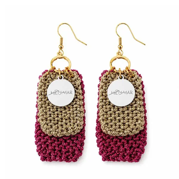 HILO DE MAR Knotted Drop Earrings - Pink/gold