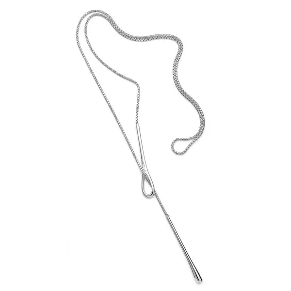 LUCY QUARTERMAINE Sterling Long Feeder Drop Necklace - Silver
