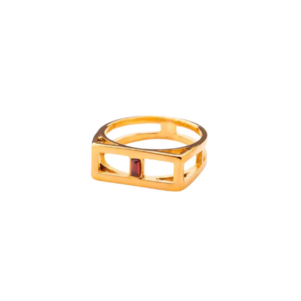 MIDDLE FINGER Center Of Attention In & Garnet - Gold
