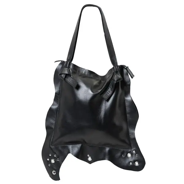 METAMORPHOZA Genuine Leather Tote Bag - Black