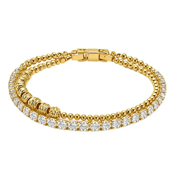 FREAK VAULT Silver / Gold Aurelia Crystal Bead Bracelet - Silver/gold