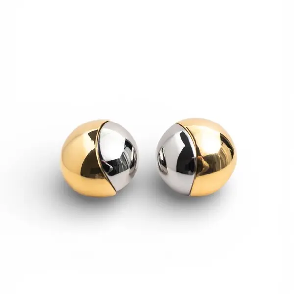 MISS CECILIA Gold / Silver Luna Sol Clip Earrings - Gold/silver