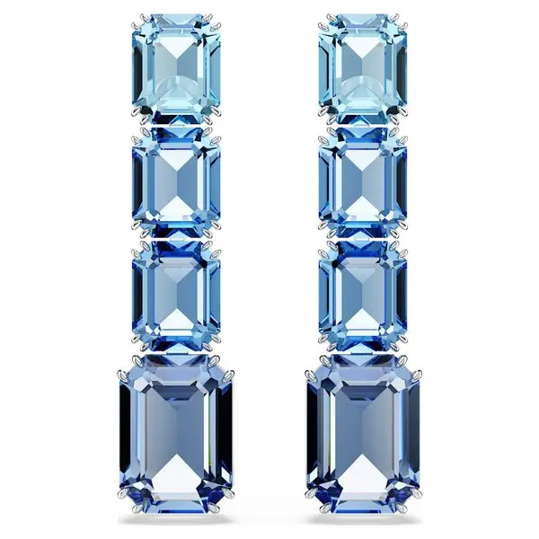 SWAROVSKI Millenia Drop Earrings With Octagon-cut Crystal - Blue